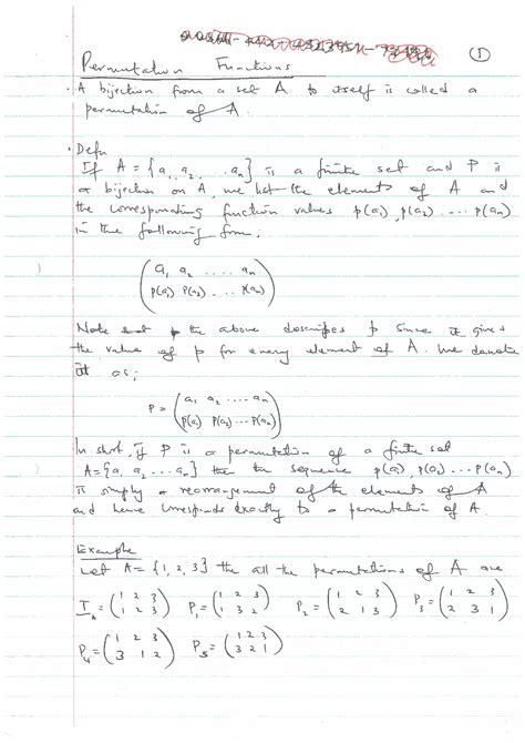 Permutation Function LECTURE NOTES Computer Science Engineering Studocu