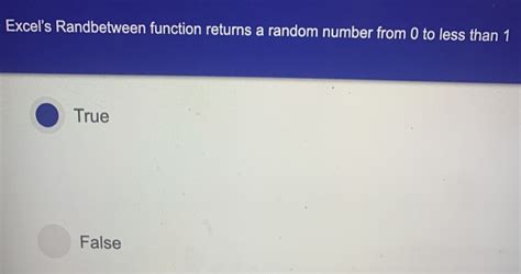 Solved Excels Randbetween Function Returns A Random Number