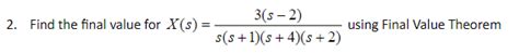 Solved 2 Find The Final Value For