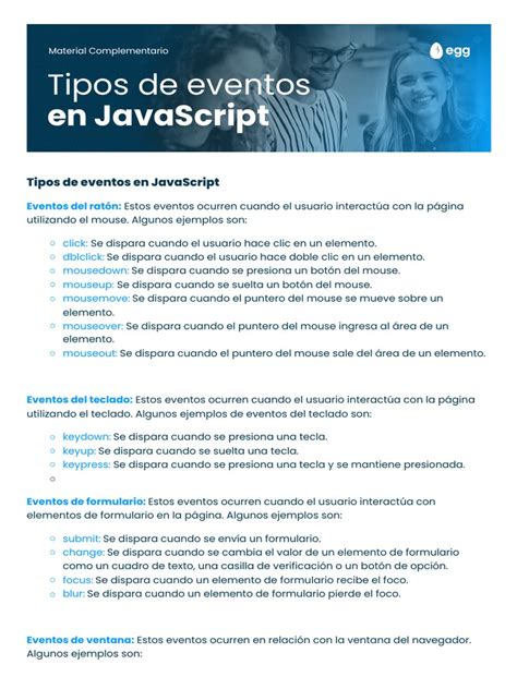 Tipos De Eventos En Javascript 2 Pdf