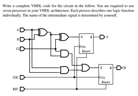 Solved Write A Complete Vhdl Code For The Circuit In The