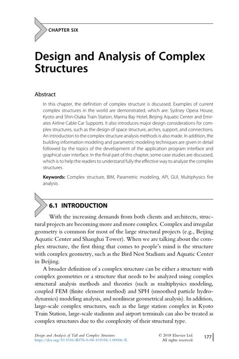 pdf design and analysis of complex structures