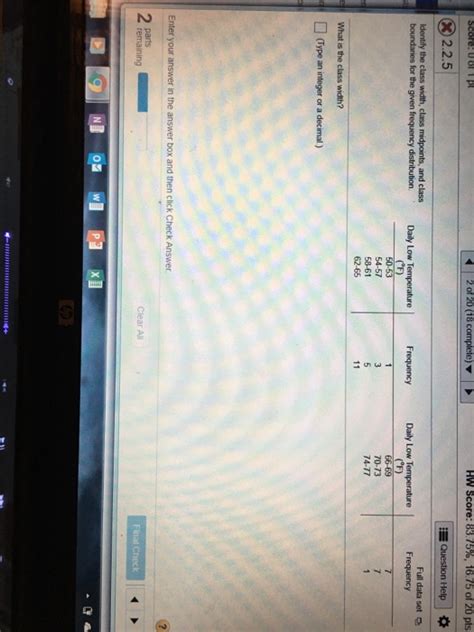 Solved Identify The Class Width Class Midpoints And Class