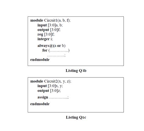 solved the verilog code in listing q la describes a digital