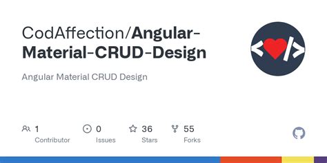 GitHub CodAffection Angular Material CRUD Design Angular Material CRUD Design