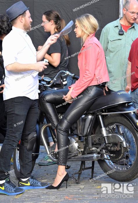 Gigi Hadid Shooting A Commercial In The Village Featuring Gigi Hadid