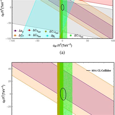 The 2σ Ranges In The C W Λ 2 − C B Λ 2 Plane Allowed By Individual