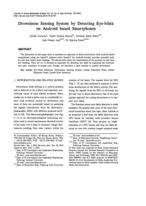 Pdf Drowsiness Sensing System By Detecting Eye Blink On Android Based Smartphones