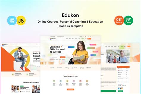 Edukon Шаблон React Js для образования и Lms Vipadmin агрегатор Digital инструментов