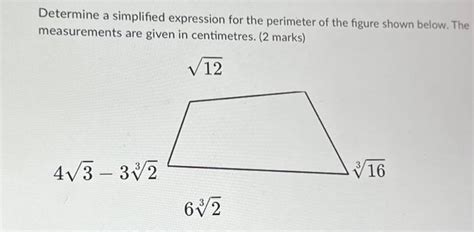 [solved] determine a simplified expression for the perimet