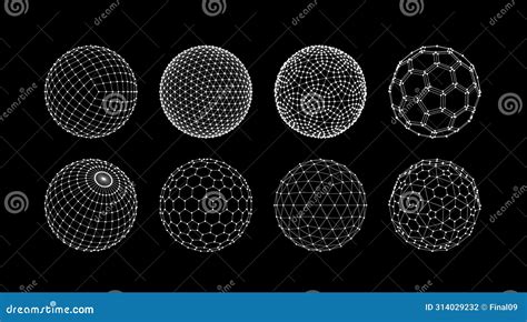 3d Sphere Mesh Grid Ball Or Sphere In Grid Of Line Stock Vector Illustration Of Isolated