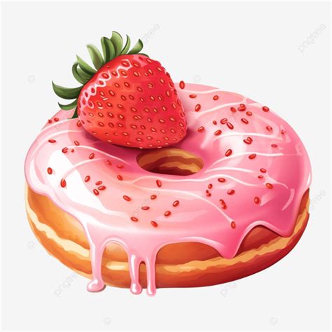 핑크 도넛 딸기 Png 달콤한 디저트 딸기 Png 일러스트 및 이미지 에 대한 무료 다운로드 Pngtree