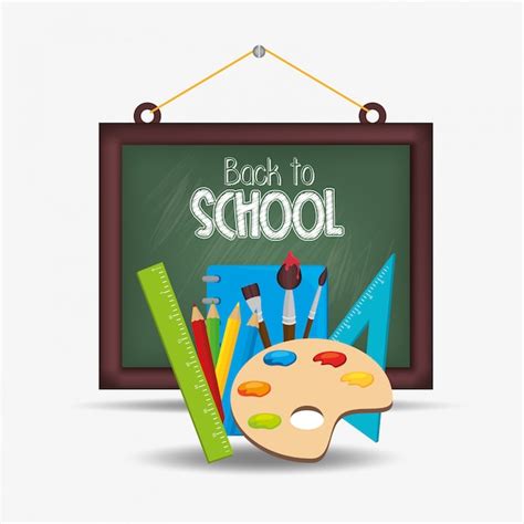 학교 디자인으로 돌아 가기 프리미엄 벡터