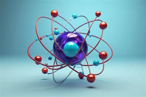 3d Illustration Of Atom In Color Background Premium Ai Generated Image
