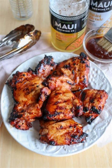 Grilled Bbq Chicken Thighs Recipe Homemade Heather