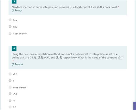 Solved 5 Newtons Method In Curve Interpolation Provides Us A