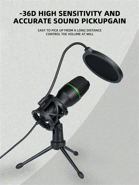 RGB Lighted USB Condenser Gaming Microphone With Tripod Stand And Pop Filter SHEIN USA