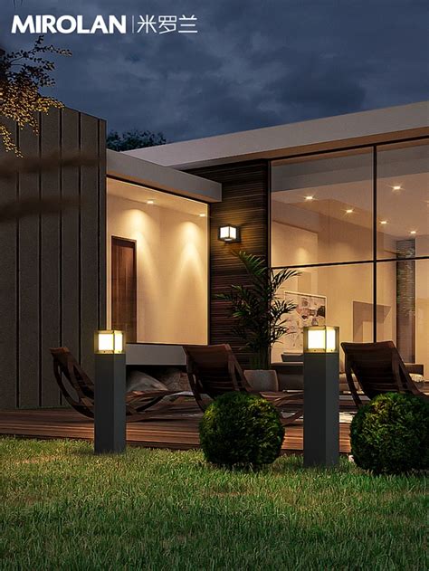 庭院灯景观灯户外防水 简约室外草坪灯花园别墅园林柱灯高杆灯 天猫 花瓣网