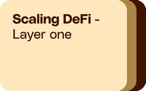 Scaling Defi — Layer One