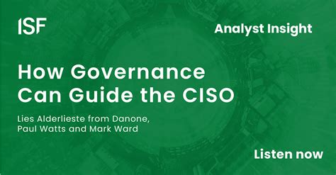 Information Security Forum On Linkedin Isfanalystinsightpodcast Governance Ciso Cybersecurity
