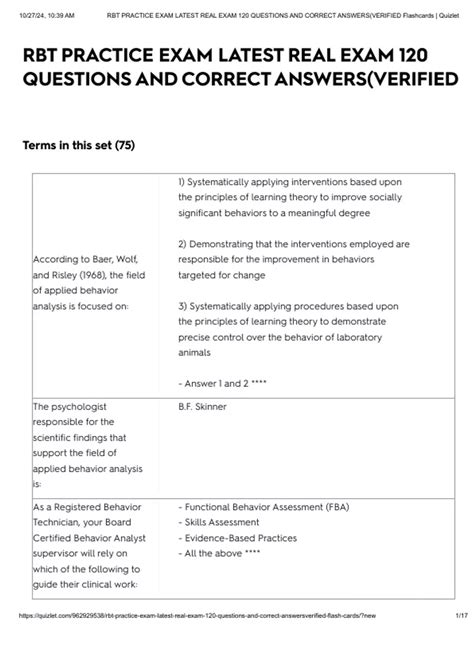 Rbt Practice Exam Latest Real Exam 120 Questions And Correct Answers Verified Rbt Stuvia Us