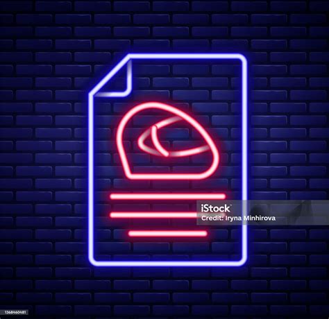 벽돌 벽 배경에 고립 된 빛나는 네온 라인 레이싱 헬멧 아이콘 익스트림 스포츠 스포츠 장비 다채로운 개요 개념 벡터 금고 보안 장비에 대한 스톡 벡터 아트 및 기타 이미지