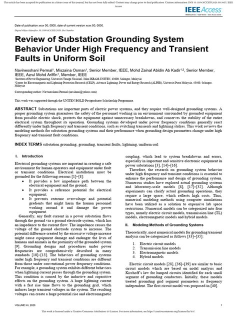 Review Of Substation Grounding System Behavior Und Pdf Electrical Network Inductance