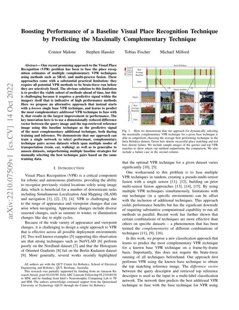 Pdf Boosting Performance Of A Baseline Visual Place Recognition