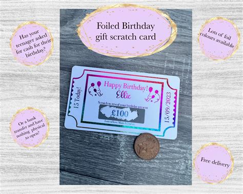 Personalised Birthday Scratch Card Scratch And Reveal Card Etsy