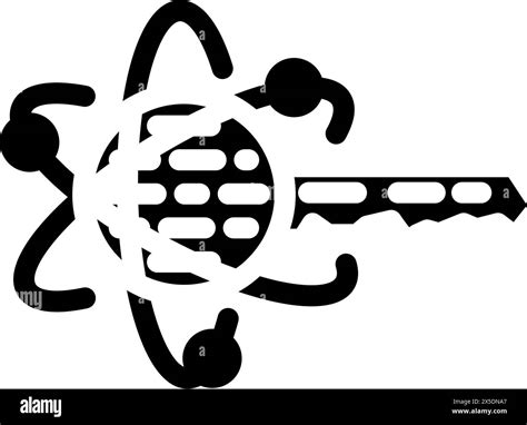 Encryption Quantum Technology Glyph Icon Vector Illustration Stock