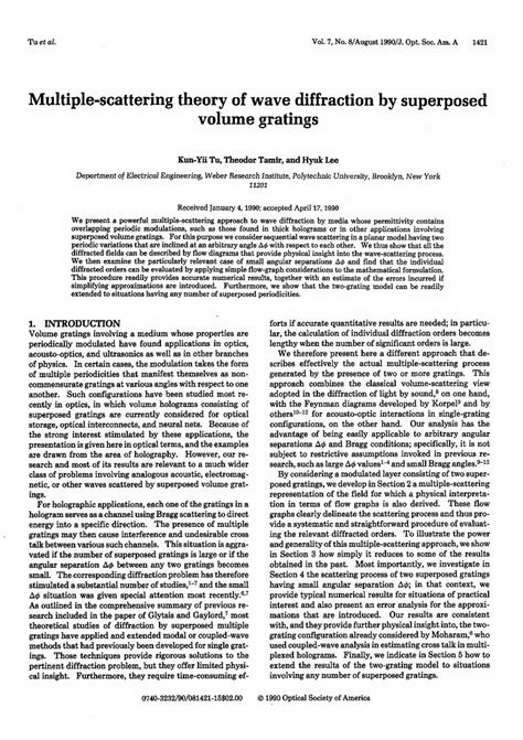 Pdf Multiple Scattering Theory Of Wave Diffraction By Superposed