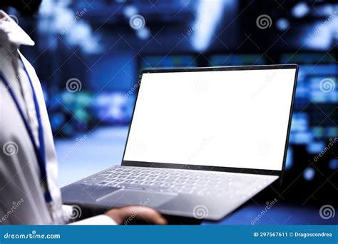 Manager Using Mock Up Tablet Stock Image Image Of Inspecting