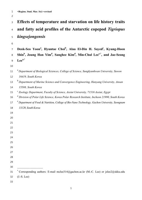 Pdf Effects Of Temperature And Starvation On Life History Traits And