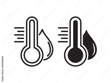 Vetor De Water Temperature Indicator Feel Or Line Icon Set Temperature