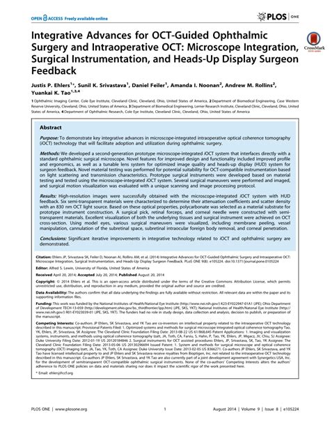 Pdf Integrative Advances For Oct Guided Ophthalmic Surgery And Intraoperative Oct Microscope