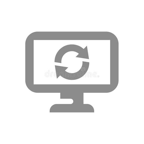 Computer Screen With Loading Or Refreshing Arrows Stock Illustration