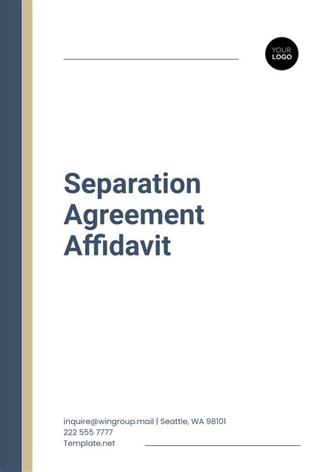 Free Separation Agreement Templates Editable And Printable