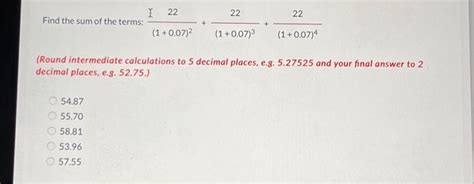 Solved Find The Sum Of The Terms Chegg Com