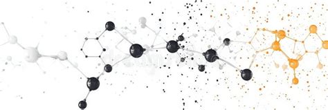 Abstract Concept Of A Molecular Structure With Black White And Orange