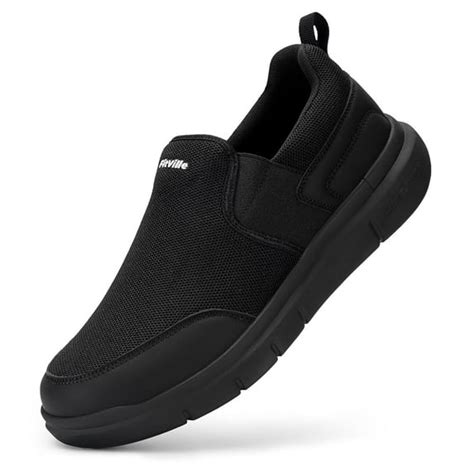 Fitville Mens Wide Slip On Walking Shoes Lightweight Breathable Casual