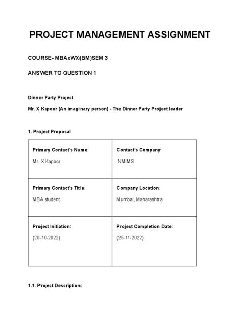 Project Management Assignment Sem 3 Download Free Pdf Project Management