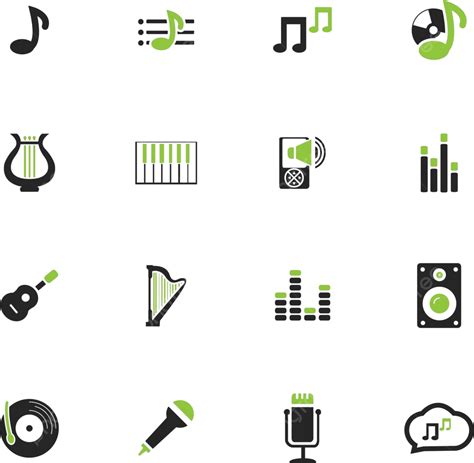 Music Icons Set Audio Symbol White Vector Audio Symbol White PNG And