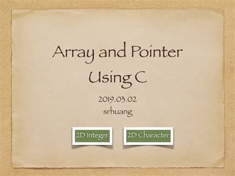 array and pointer ppt