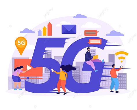 5g 큰 표지판 작은 사람들 인형 및 웹 기호 벡터 일러스트와 함께 고속 인터넷 평면 구성 덮개 접촉 타이포그래피 배경 일러스트 및 사진 무료 다운로드 Pngtree