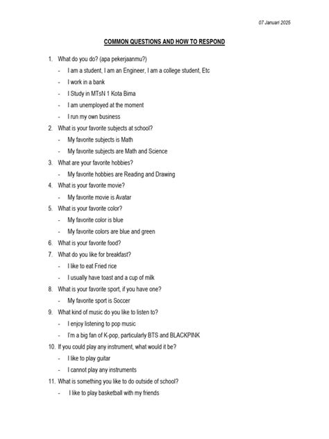 Common Questions Pdf