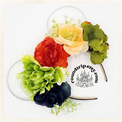 Merida Inspired Floral Mickey Ears Wire Flower Crown Headband Etsy