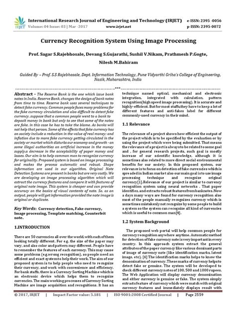 Currency Recognition System Using Image Processing Pdf Banknote