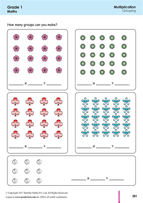 Equal Groups Multiplication Worksheets