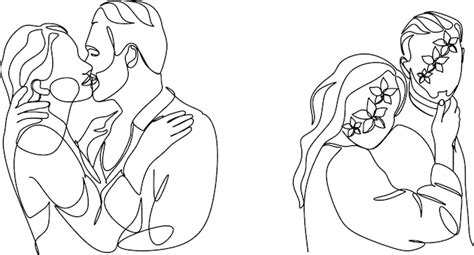 Premium Vector One Continuous Single Line Drawing Of A Woman And A Man