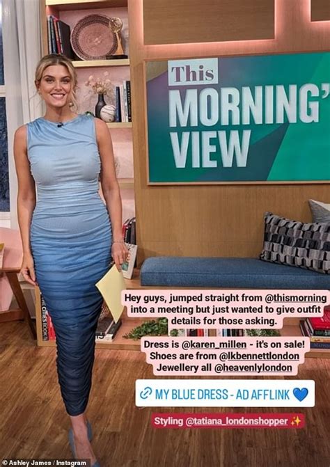 Ashley James Shows Off Her Slender Physique In A Chic Blue Ombre Dress